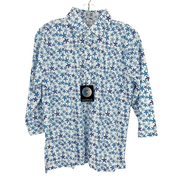 Leon Levin | Tops | New Leon Levine Polo Shirt Womens Medium 34 Sleeves ...